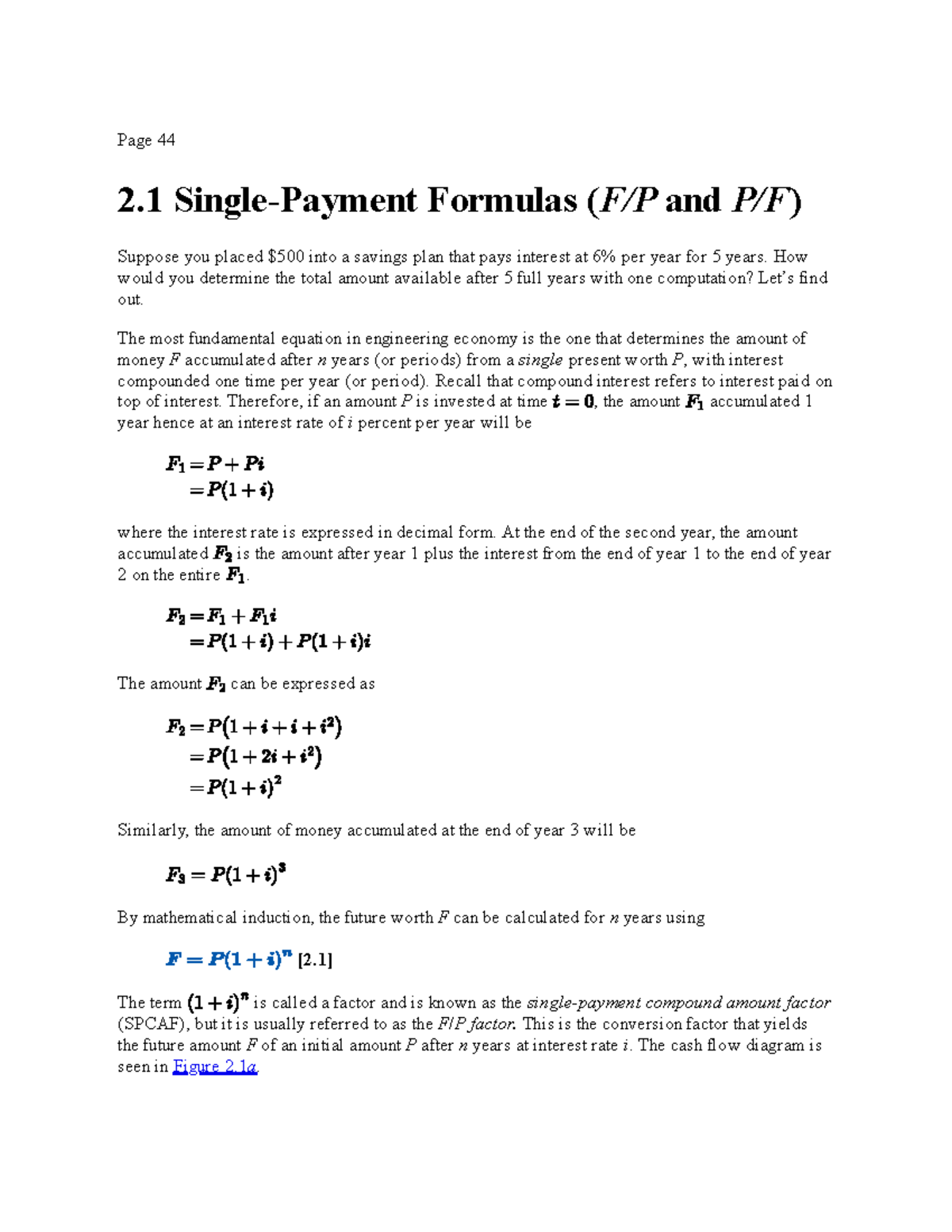 Single Payment Sheet - descriptive - Page 44 2 Single-Payment Formulas ...