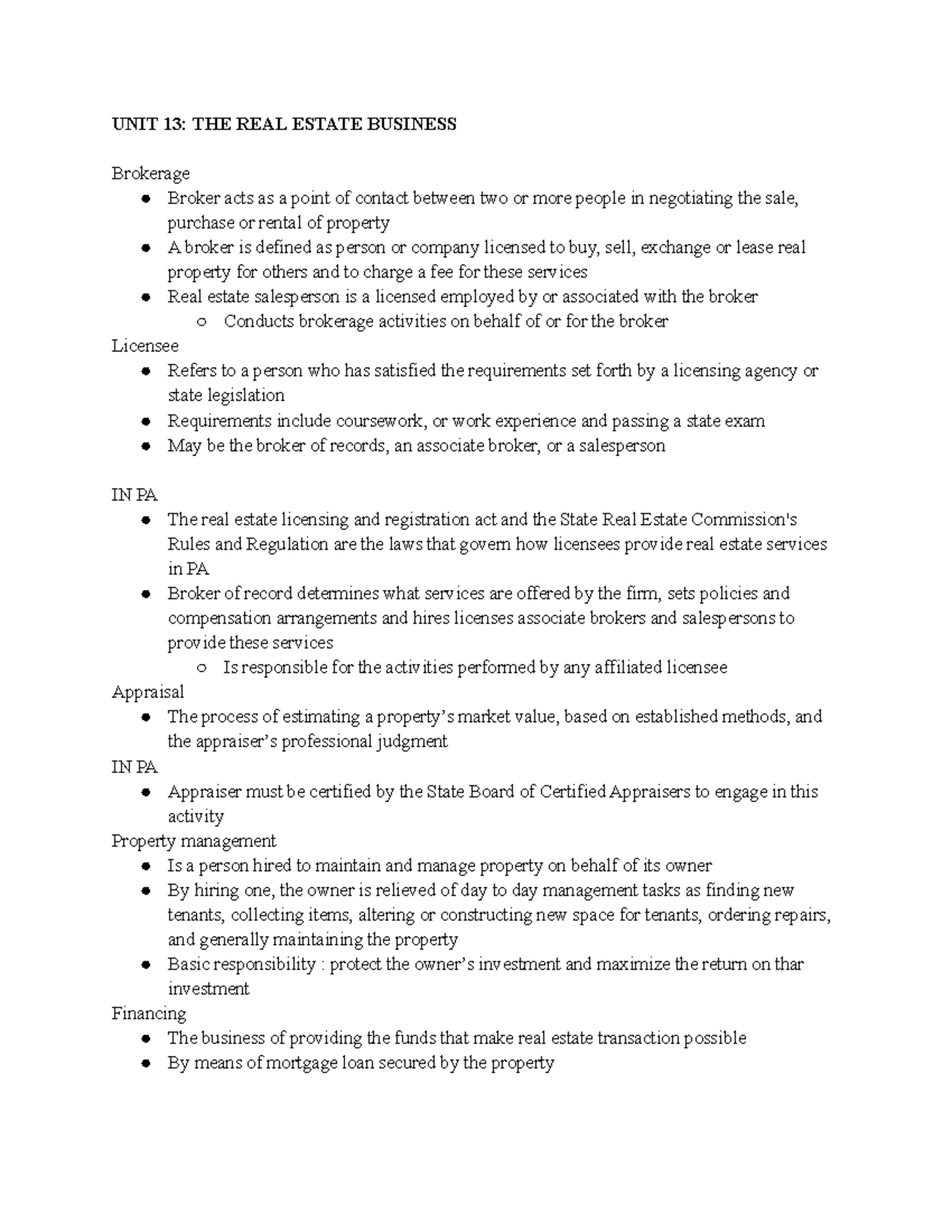 UNIT 13 THE REAL Estate Business - UNIT 13: THE REAL ESTATE BUSINESS ...
