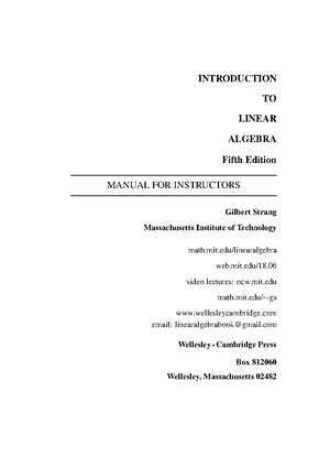Chapter 01 Problems - Linear Algebra - Studocu