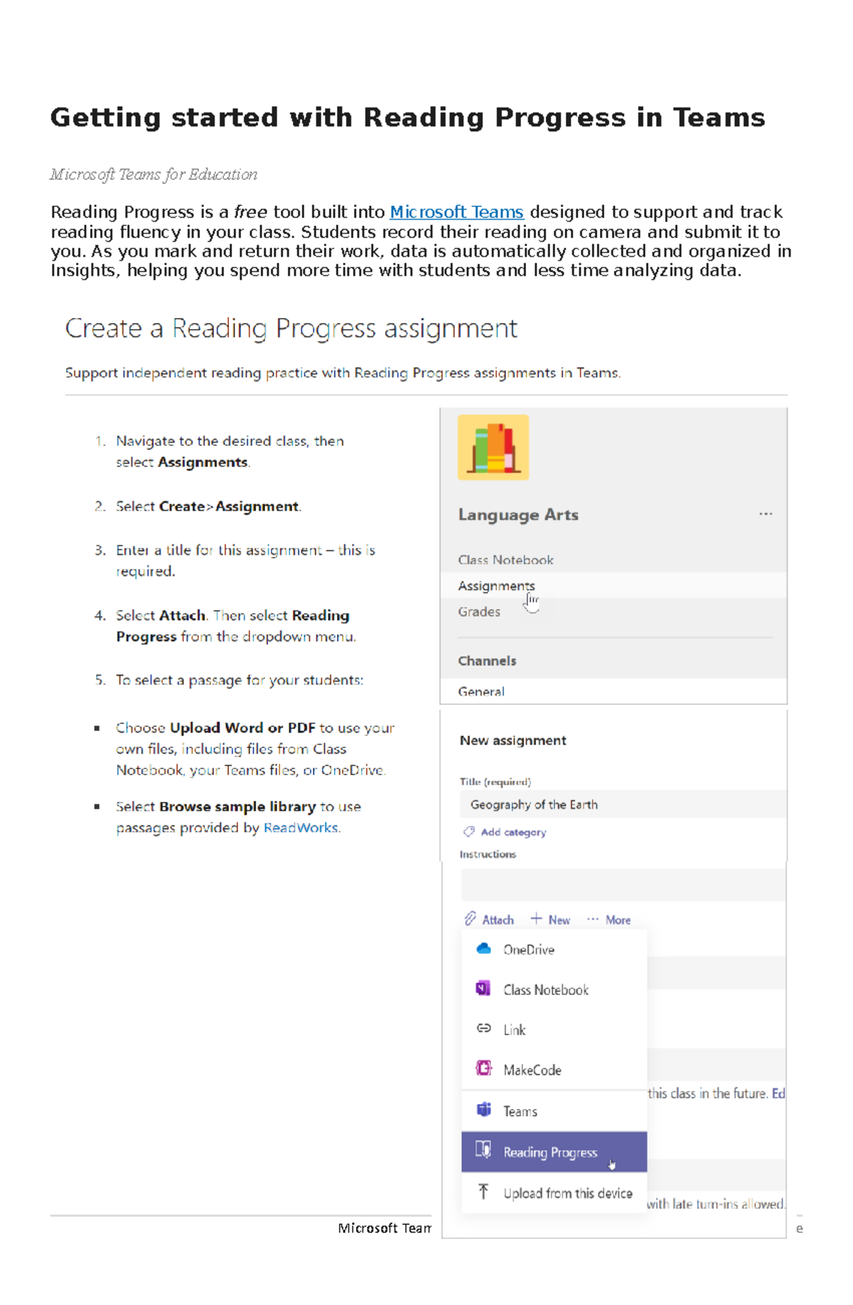 Notes - Reading Progress in Teams - Getting started with Reading ...