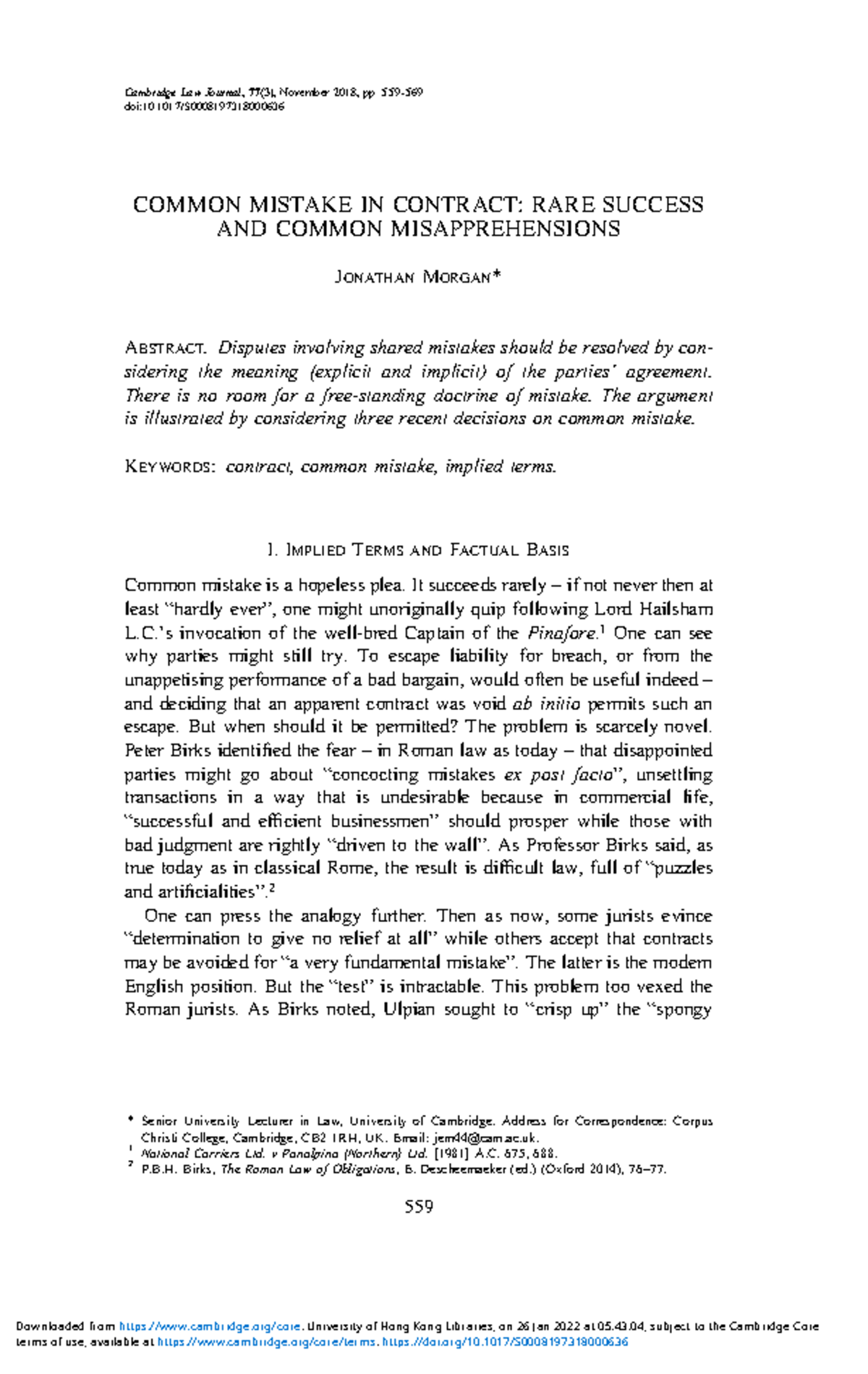 Common mistake in contract rare success and common misapprehensions ...