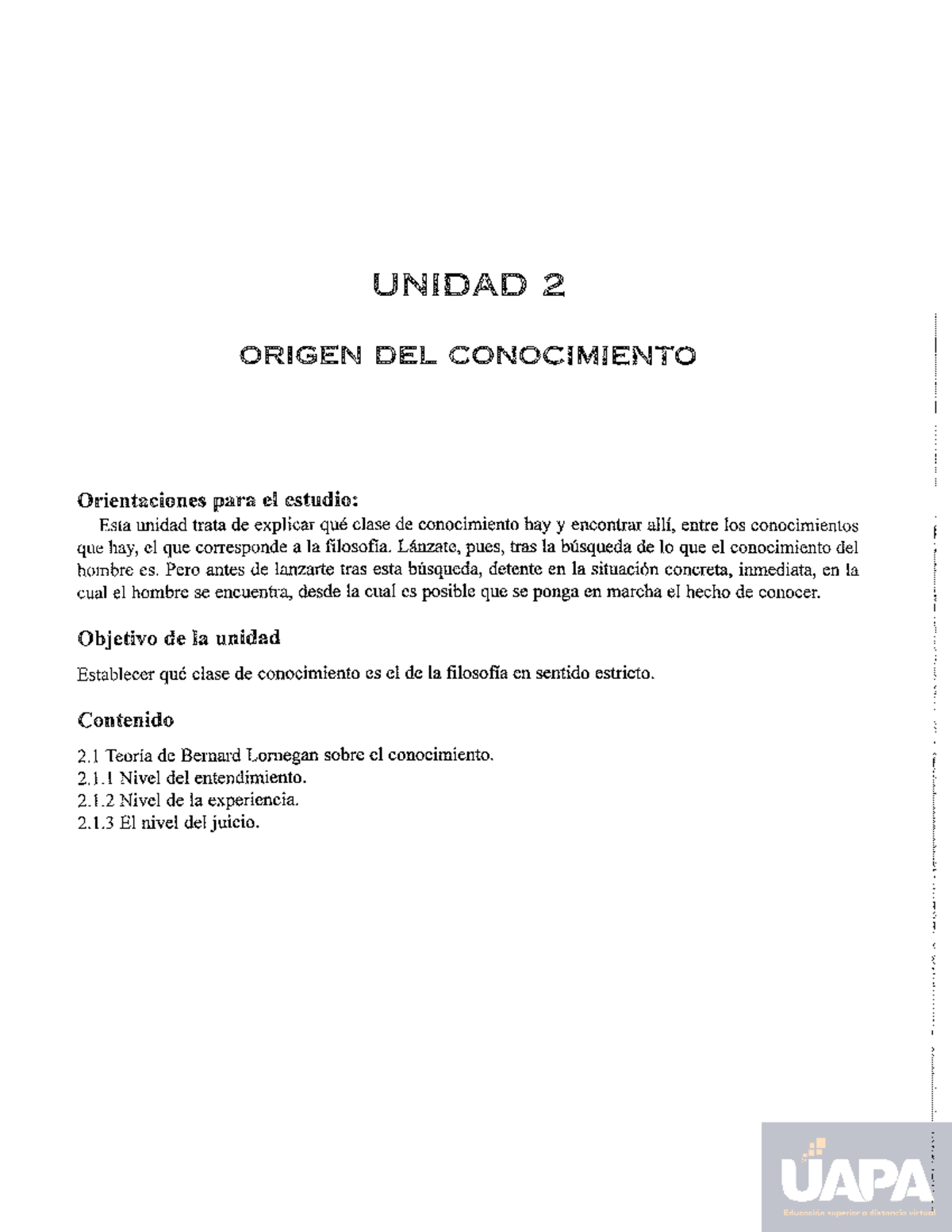 Origen del conocimiento - Filosofia General - Studocu