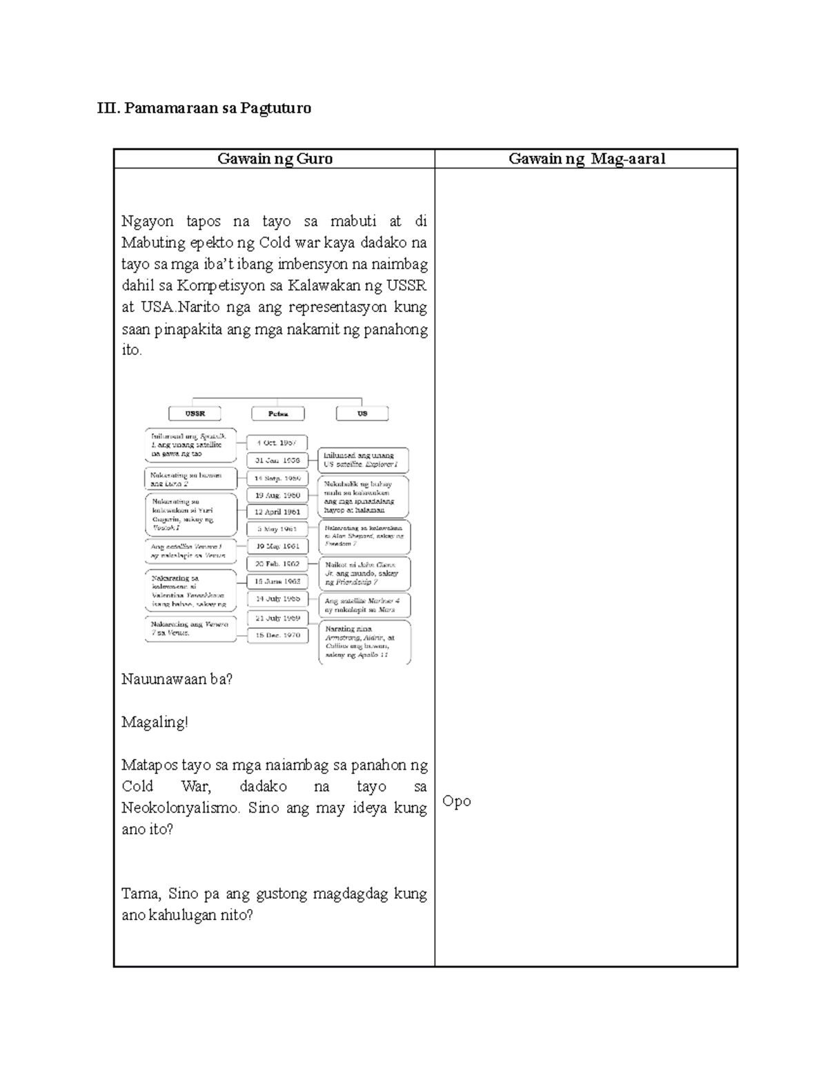 Lesson PLAN Ang Cold War at Neokolonyalismo(G8-M5) PART 8 - III ...