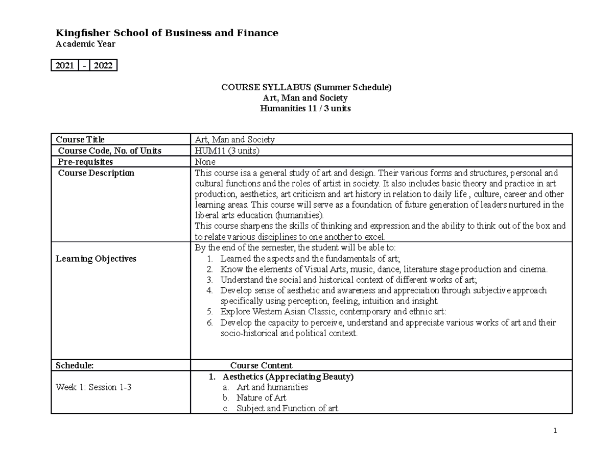 HUMS 11 Learning Plan is a great idea great idea for you to - Academic ...
