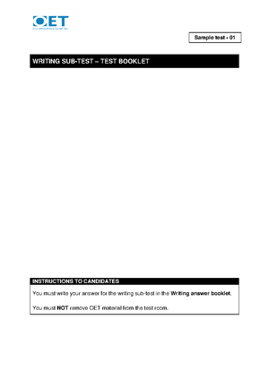 50 Writing task + sample letters - 50 MEDICAL WRITING TASK + Sample Letters TIME ALLOWED ...