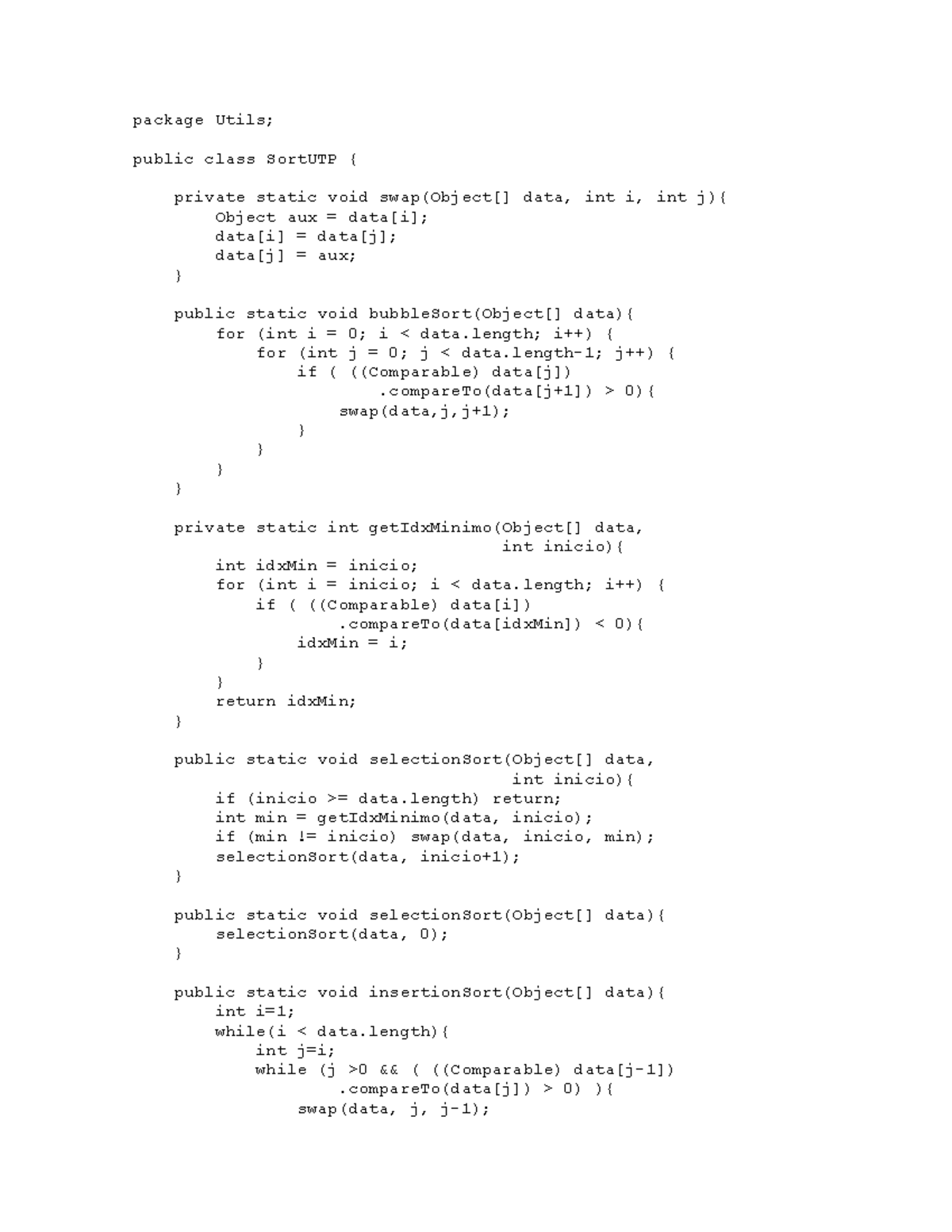 Package Utils Sortutp - INFORMACION PARA PODER ESTUDIAR E IMPLEMENTAR ...