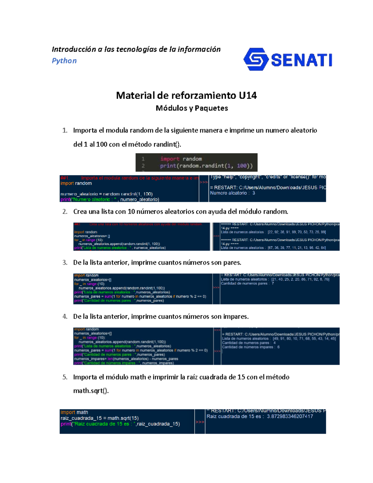 Material de reforzamiento U14 - Introducción a las tecnologías de la ...