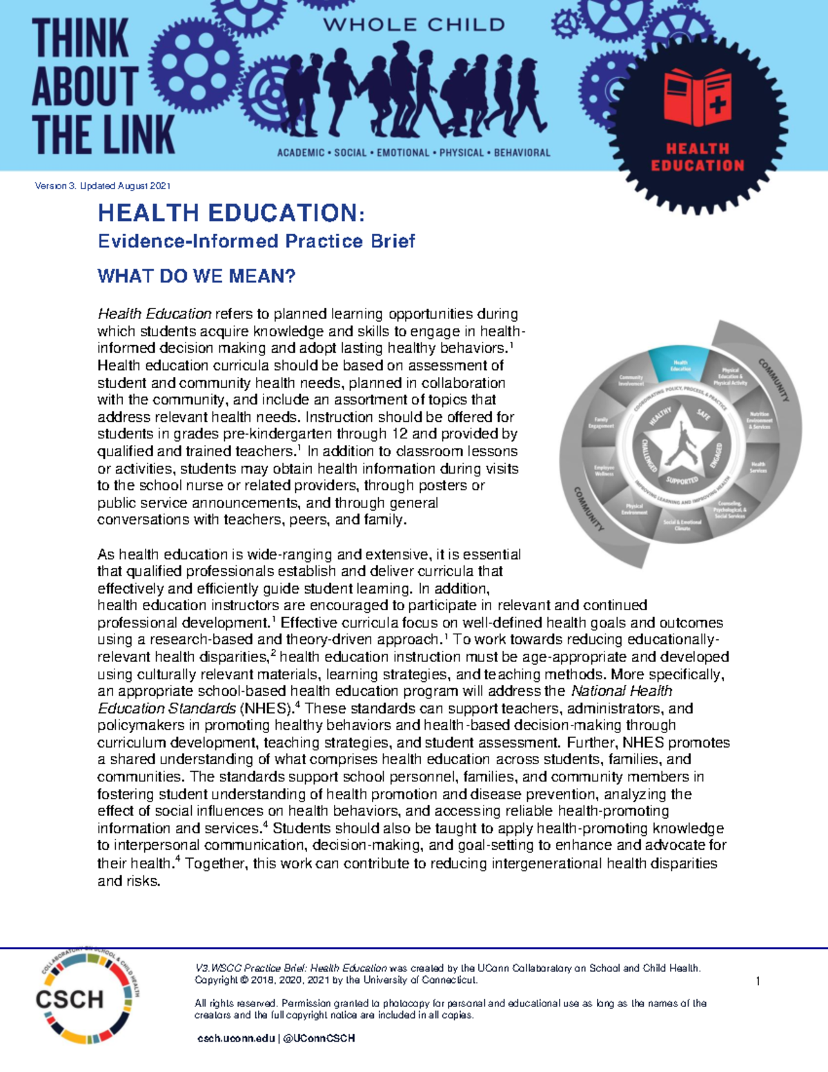 Health-Education - Alfie - V3 Practice Brief: Health Education was ...