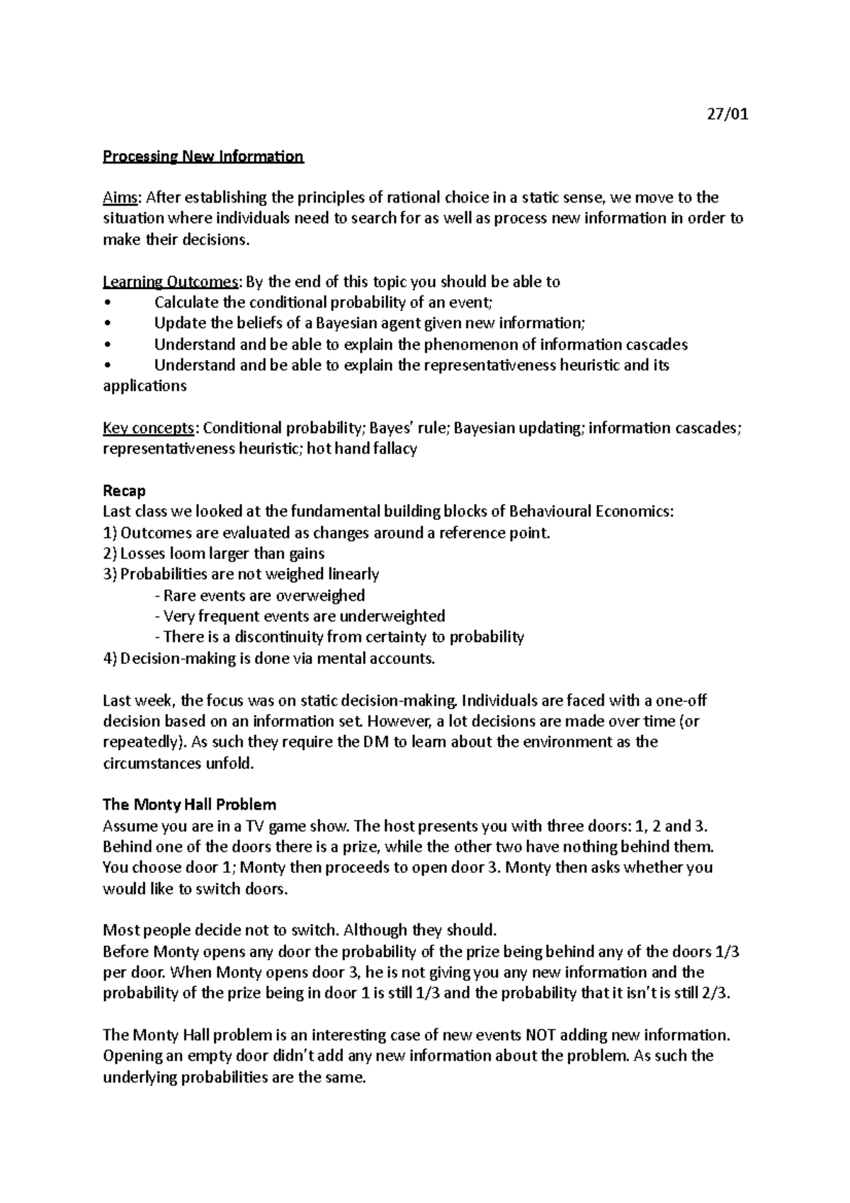 Processing new information - 27/ Processing New Information Aims: After ...