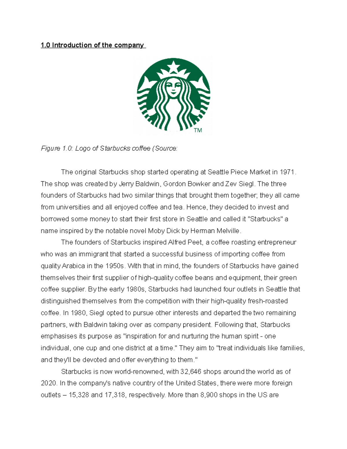 OM Group Assignment (Starbucks) - 1 Introduction of the company Figure ...
