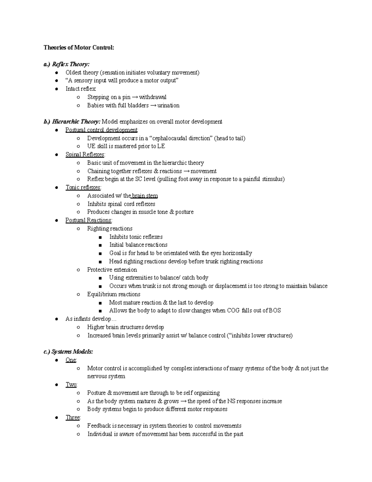 PTA211 - Motor Learning Basis of Neurological Therapeutic Exercise ...