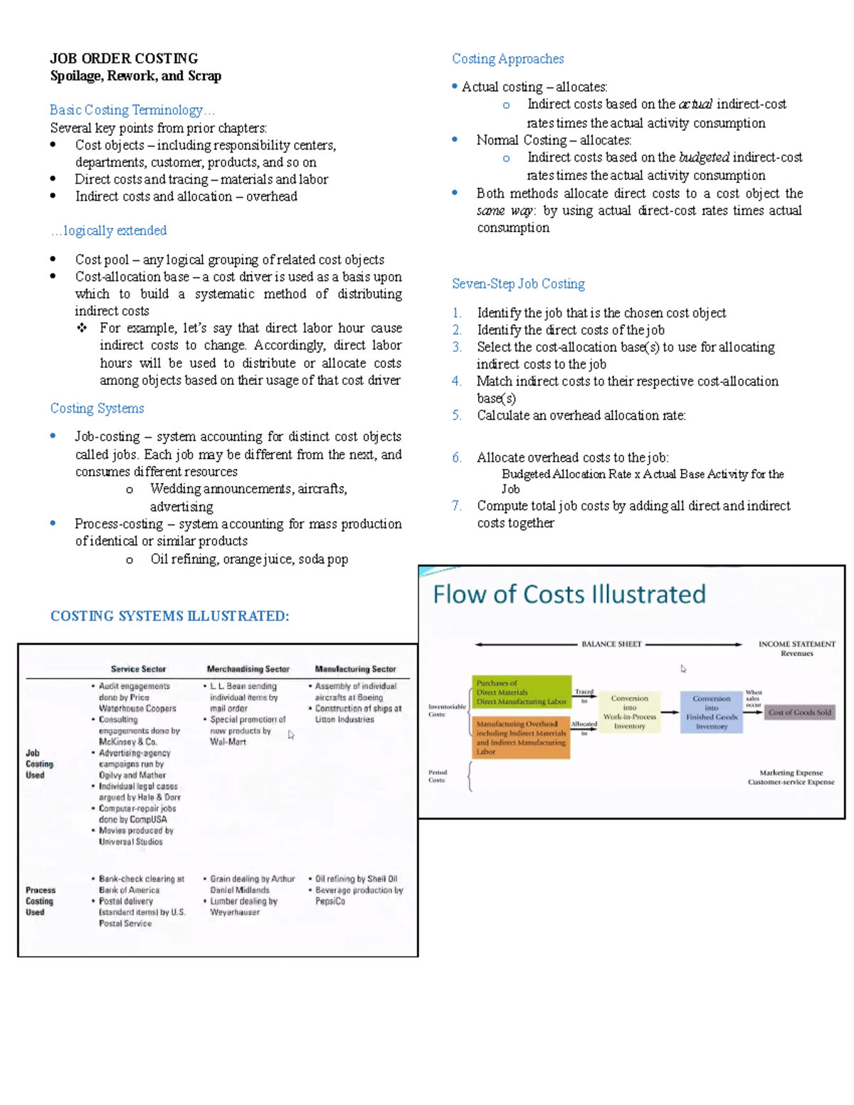 COST- Acctg JOB- Order Spoilage- Rework- Scrap - JOB ORDER COSTING ...