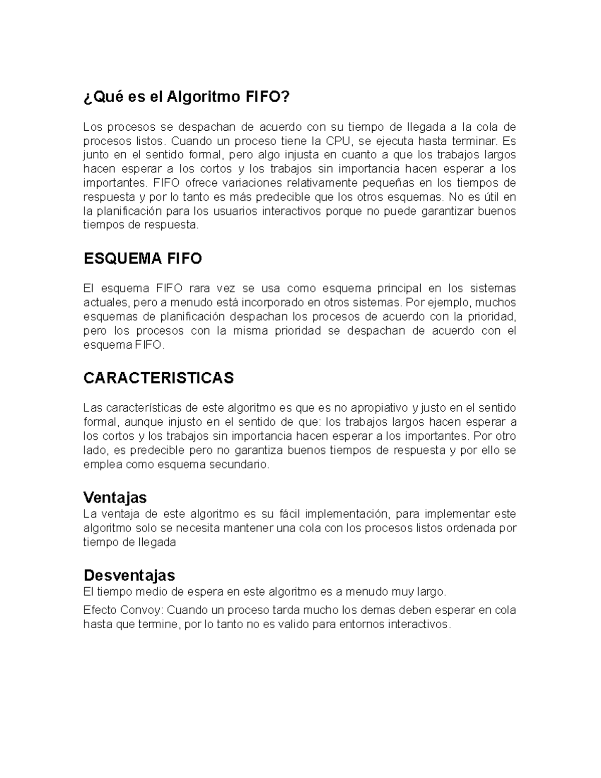 FIFO - Apuntes 1 - ¿Qué es el Algoritmo FIFO? Los procesos se despachan ...