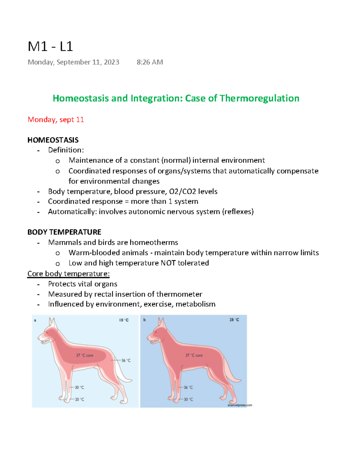 Module 1 - Lecture 1 - Homeostasis and Integration: Case of ...