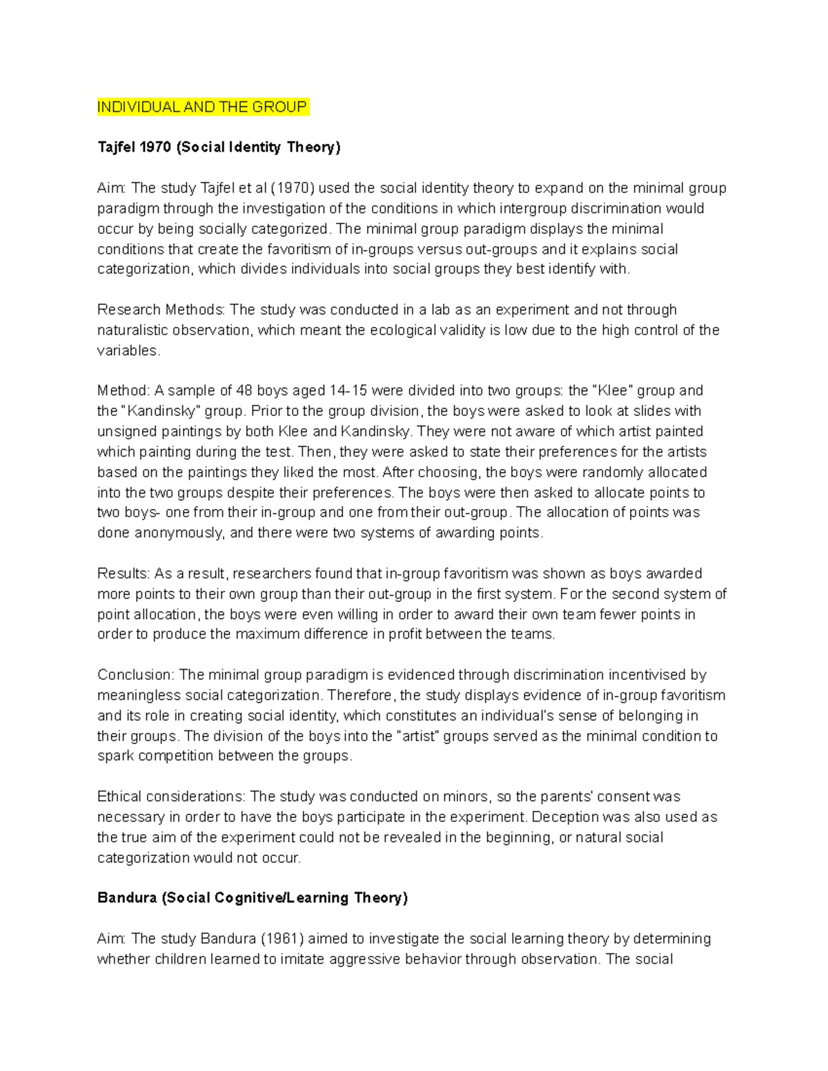 Copy of Sociocultural Approach Psych SAQs - INDIVIDUAL AND THE GROUP ...
