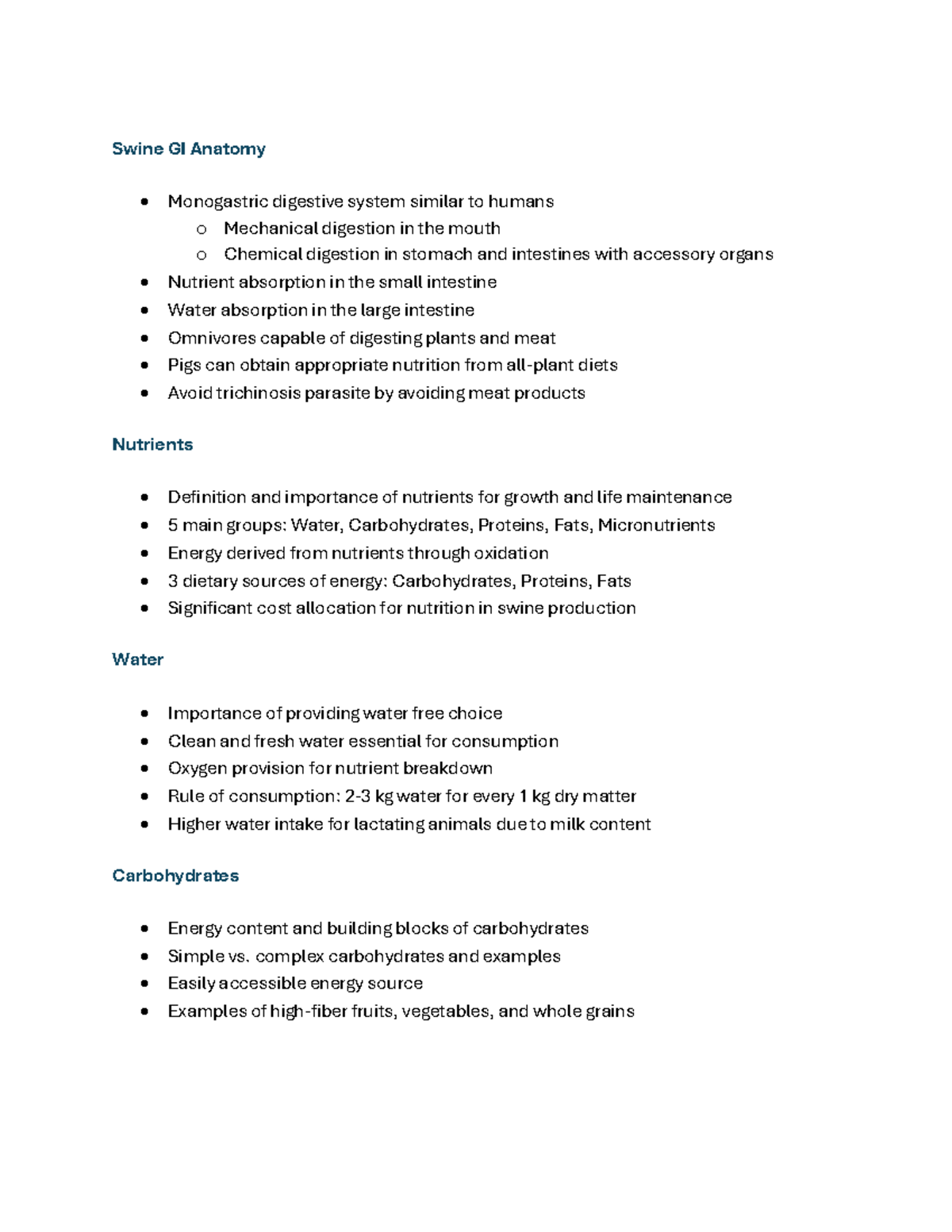 Swine Nutrition - Swine GI Anatomy - Monogastric digestive system ...