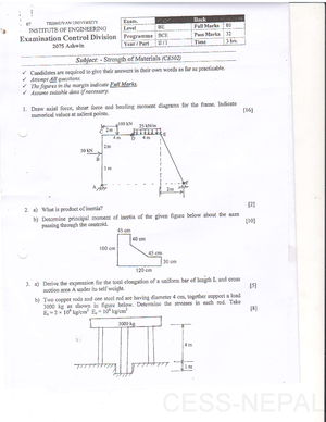 Hydraulics old question - POKHARA UNIVERSITY Level: Bachelor Semester ...