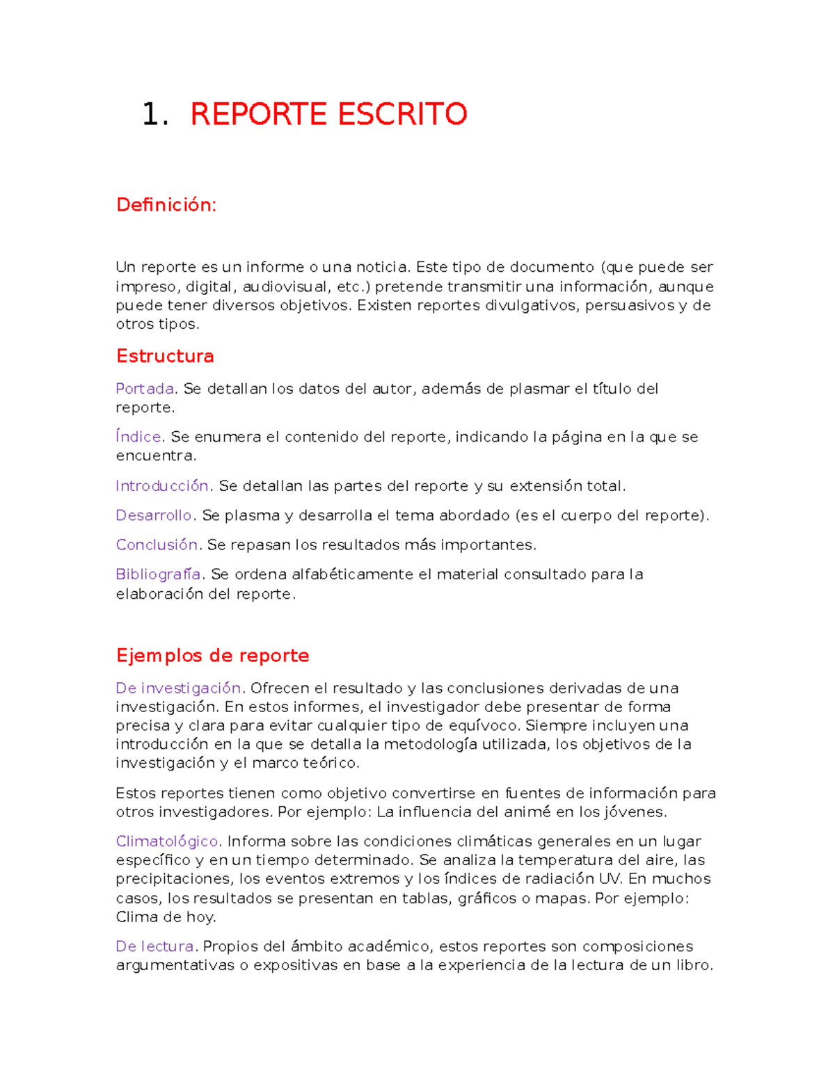 TIC - TIC SOBRE ENTRADAS Y SALIDAS - 1. REPORTE ESCRITO Definición: Un ...