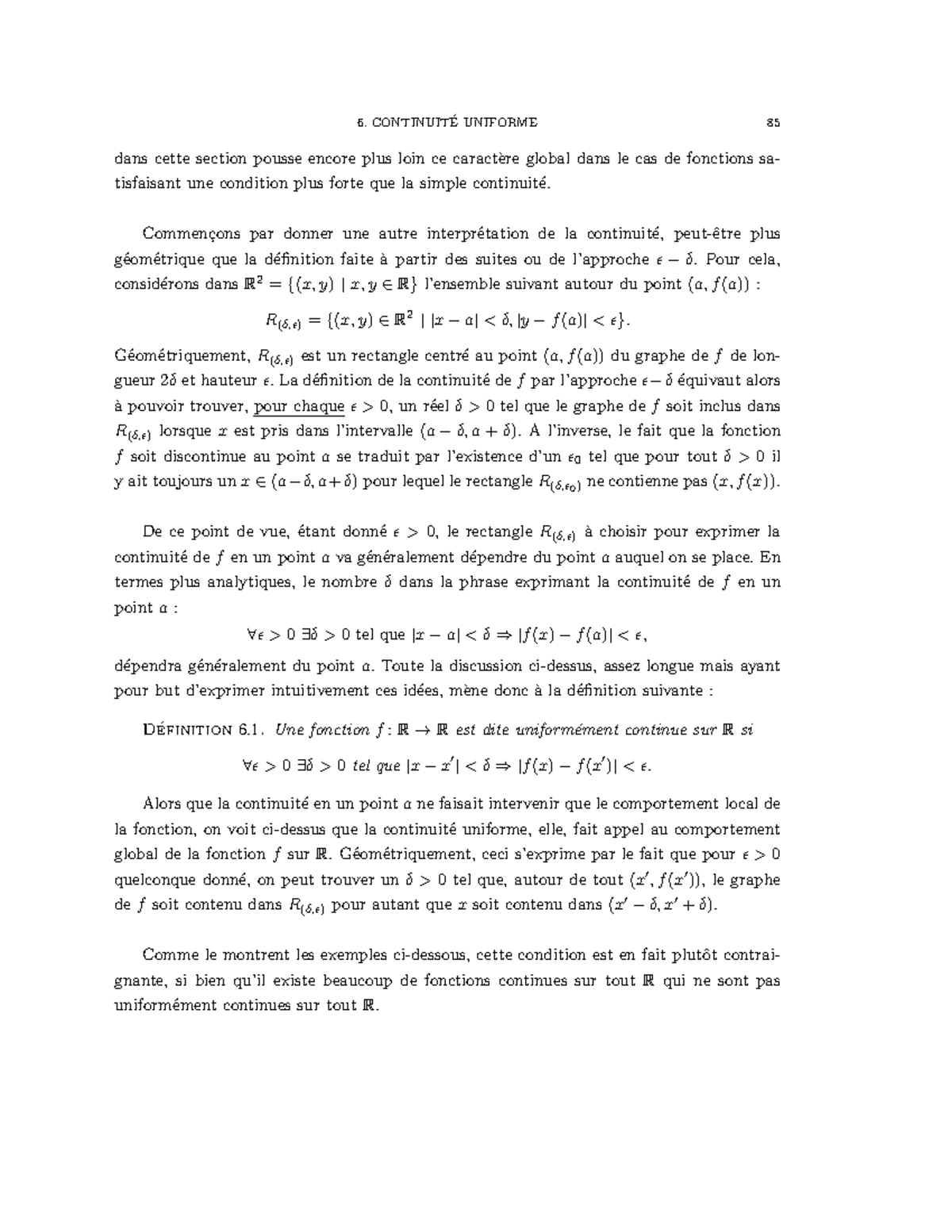 Cours Math Collin Analyse-29 - CONTINUIT ́E UNIFORME 85 dans cette section pousse encore plus ...