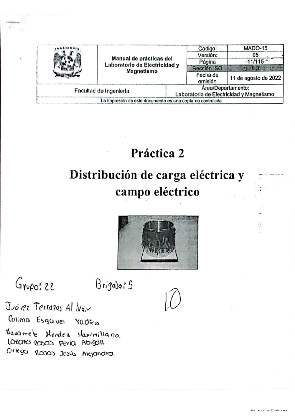 Práctica 2 Ey M - Práctica 2 del laboratorio de Electricidad y Magnetismo - Studocu