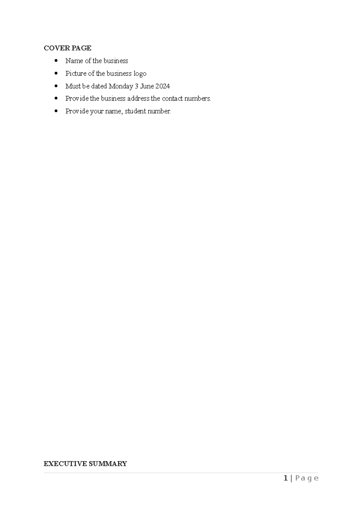 BMNG6221 POE Template - Assignments and notes - COVER PAGE Name of the ...