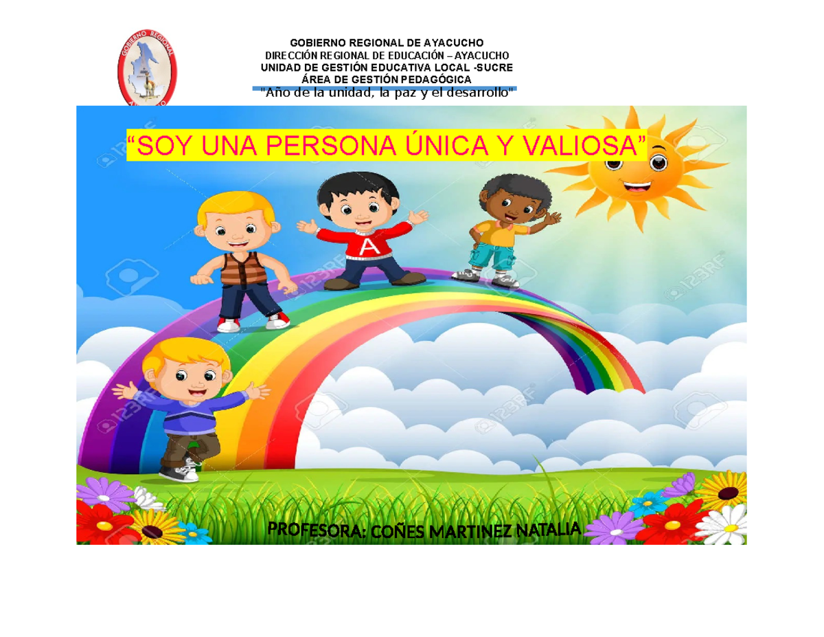 SOY UNA Persona Unica - nose - DIRECCIÓN REGIONAL DE EDUCACIÓN ...