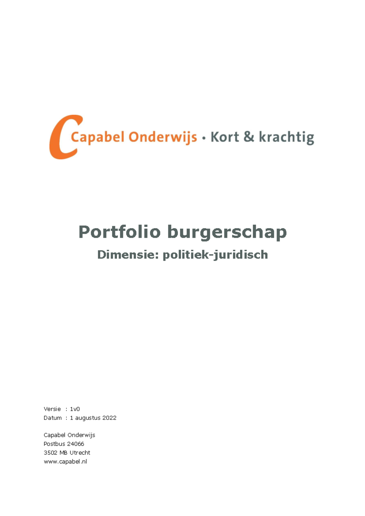 Portofolio burgerschap 3 - Portfolio burgerschap Dimensie: politiek ...