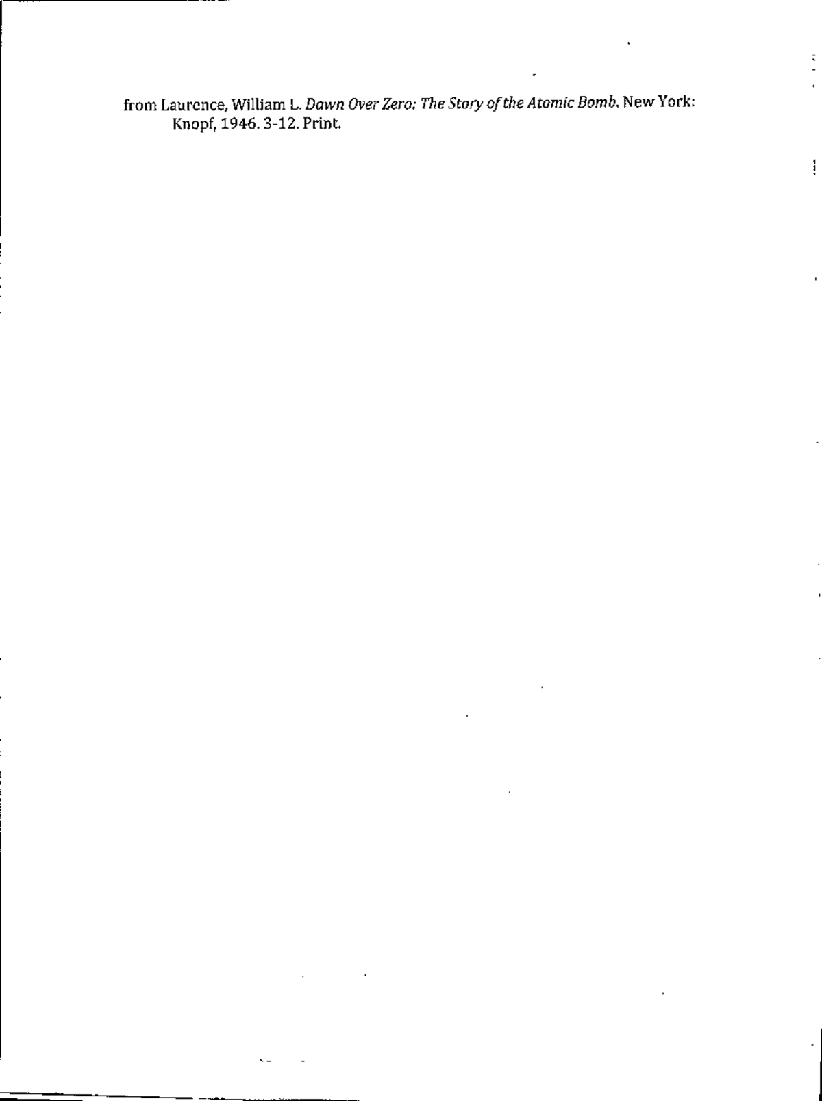 From Dawn Over Zero by William L. Laurence - ASTR 121 - Studocu