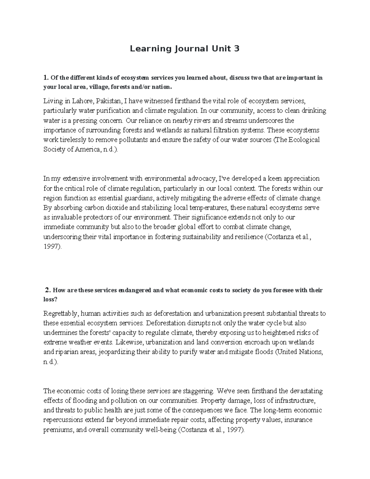 Learning Journal Unit 3 ENVS 1301 - Learning Journal Unit 3 1. Of the ...