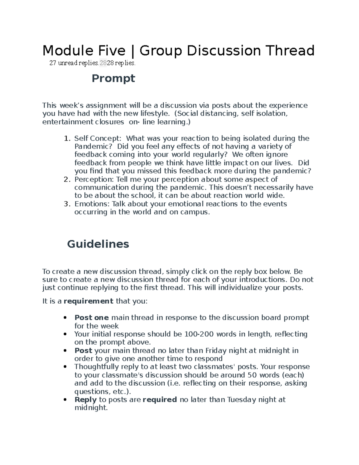 Module 5 - class discussion assignment - Module Five | Group Discussion ...