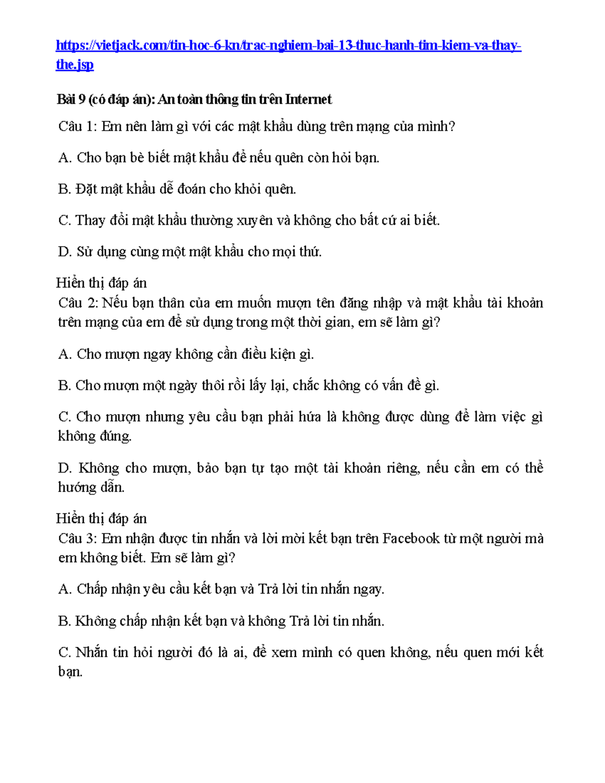 đề thi tin 6 - LỚP 6 - vietjack/tin-hoc-6-kn/trac-nghiem-bai-13-thuc ...