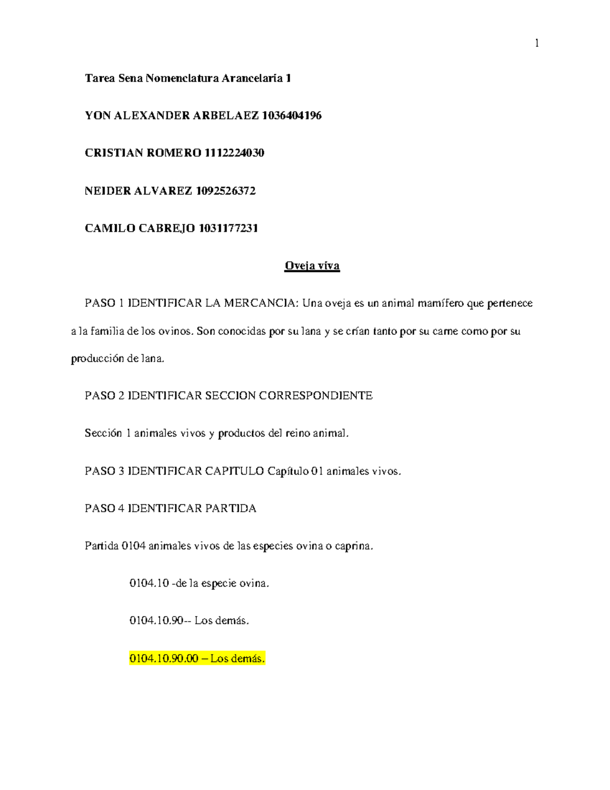 EVIDENCIA DE OPERACIONES ITNERNACIONALES - Tarea Sena Nomenclatura ...