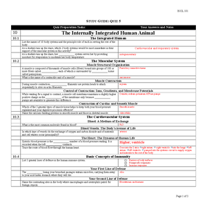 BIOL 101 Module 5 Week Study Guide: Your Body at Work - Module 5: Week ...
