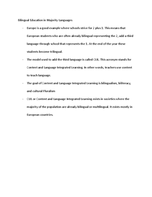 Strong Forms of bilingual education programs - Dual Language Program ...