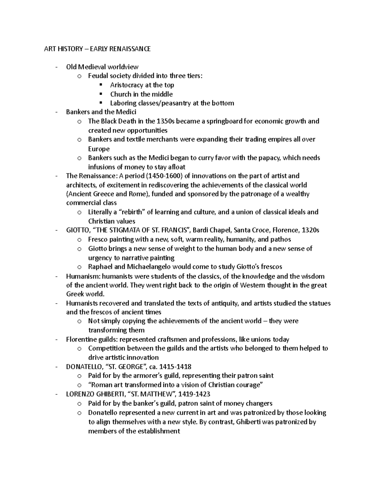 ART History - early renaissance 2 - ART HISTORY – EARLY RENAISSANCE Old ...