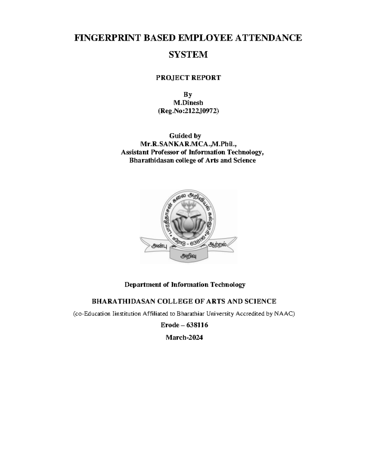 Finger Print Management system - FINGERPRINT BASED EMPLOYEE ATTENDANCE ...