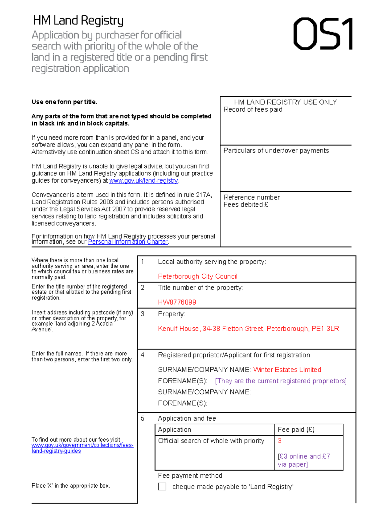 Completed OS1 Form - OS1 form draft - Use one form per title. Any parts ...