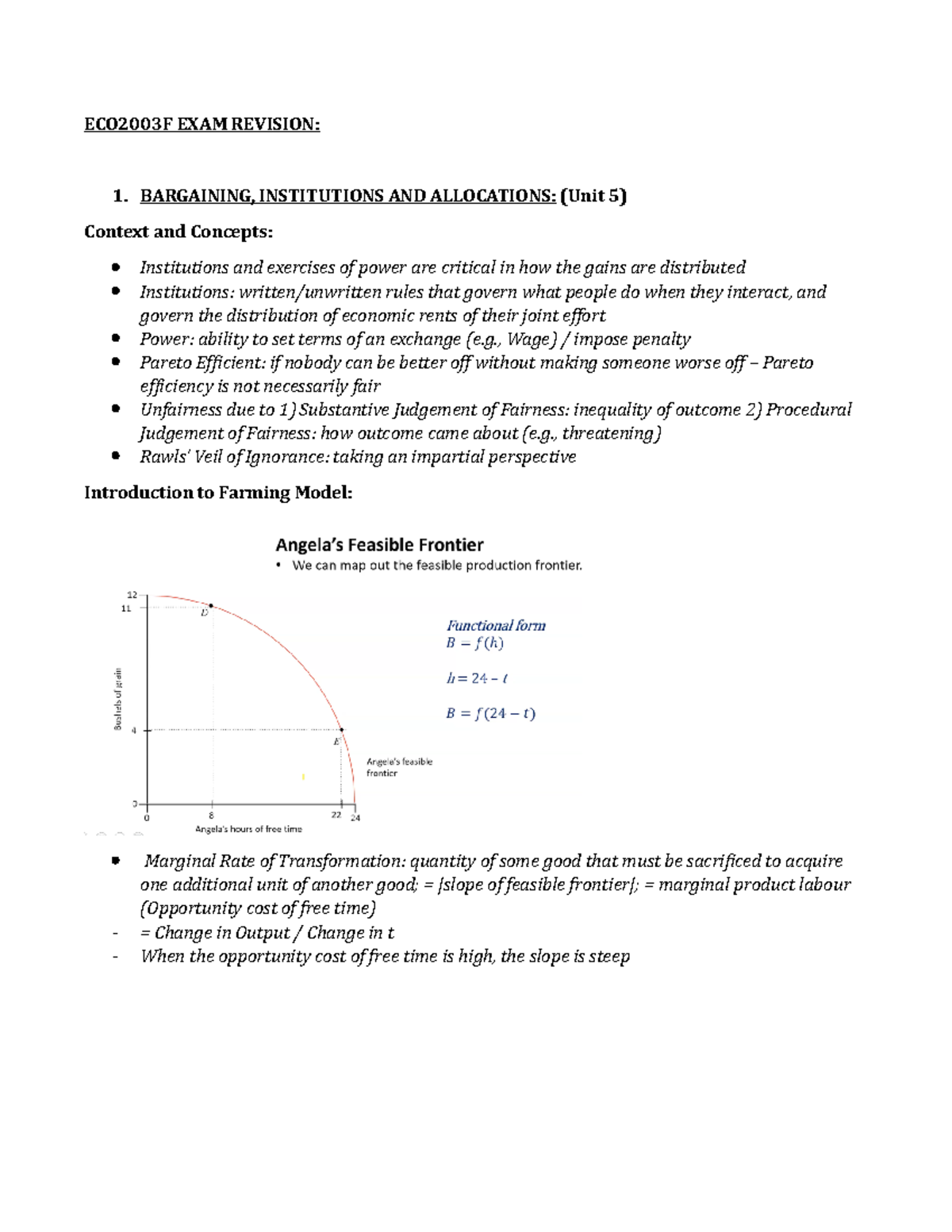ECO2003 F Exam Revision - ECO2003F EXAM REVISION: 1. BARGAINING ...