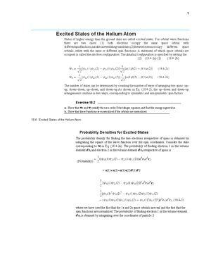 Excited States of the Helium Atom - 1 Excited States of the Helium Atom ...
