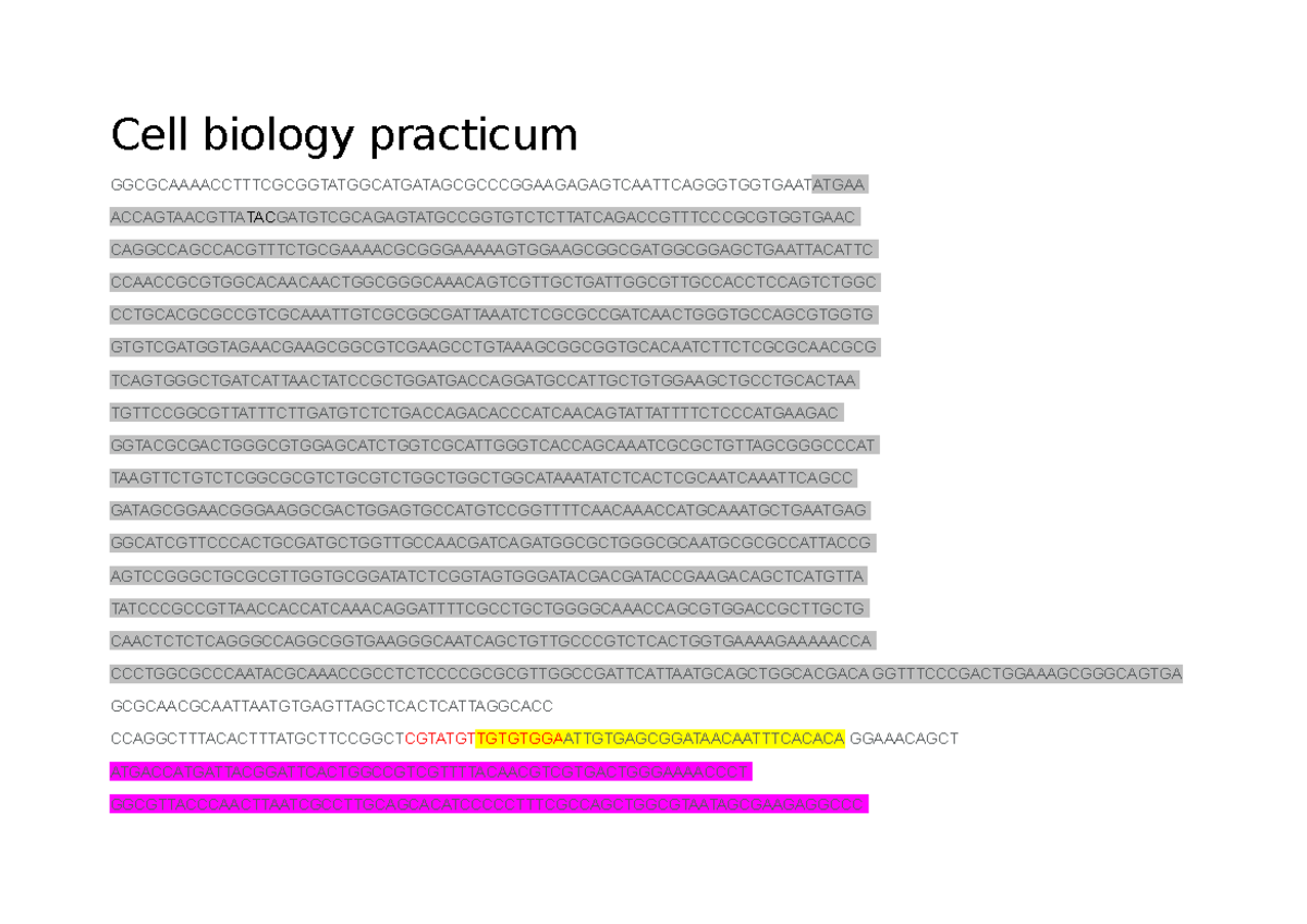 Cell biology practicum - Cell biology practicum - Studeersnel