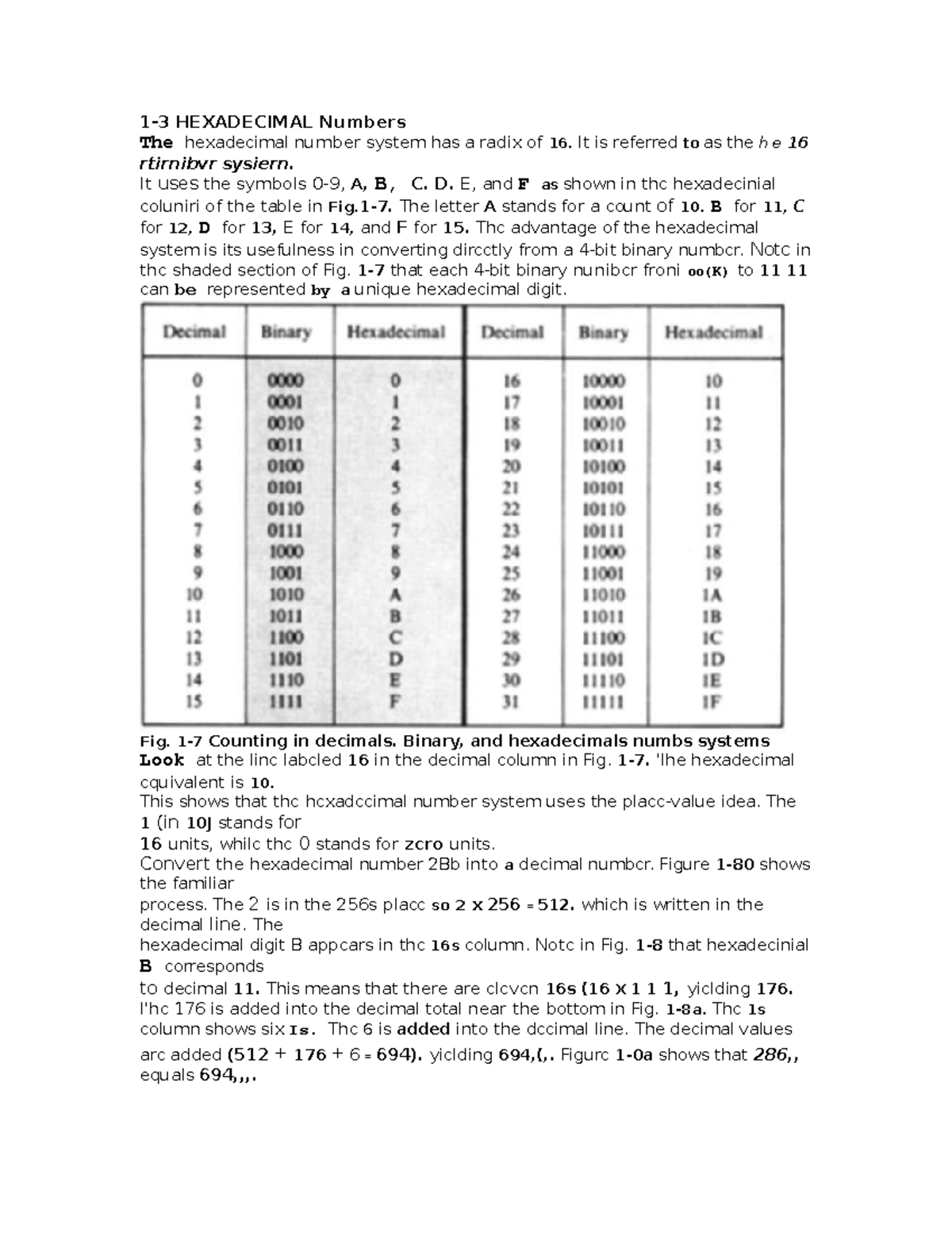Pubdoc 5 24642 35 - goaosmfosnogajw - 1-3 HEXADECIMAL Numbers The hexadecimal number system has ...