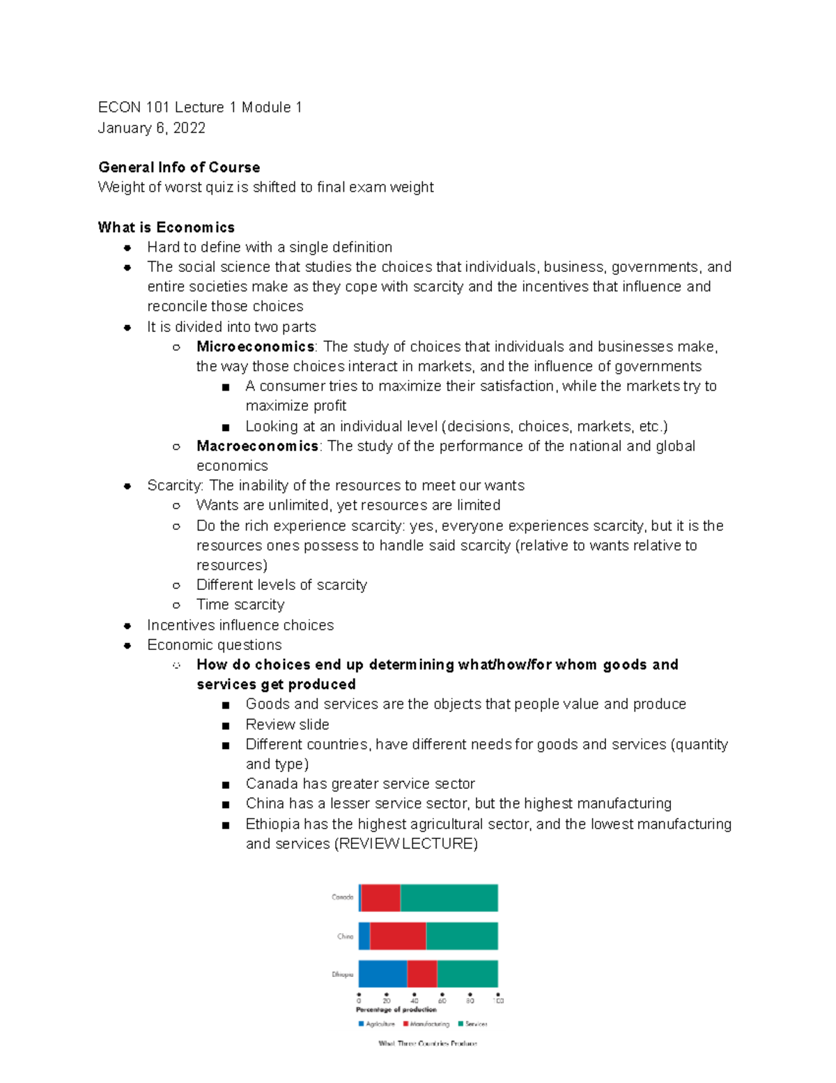 ECON 101 Lecture 1 - ECON 101 - UWaterloo - Studocu