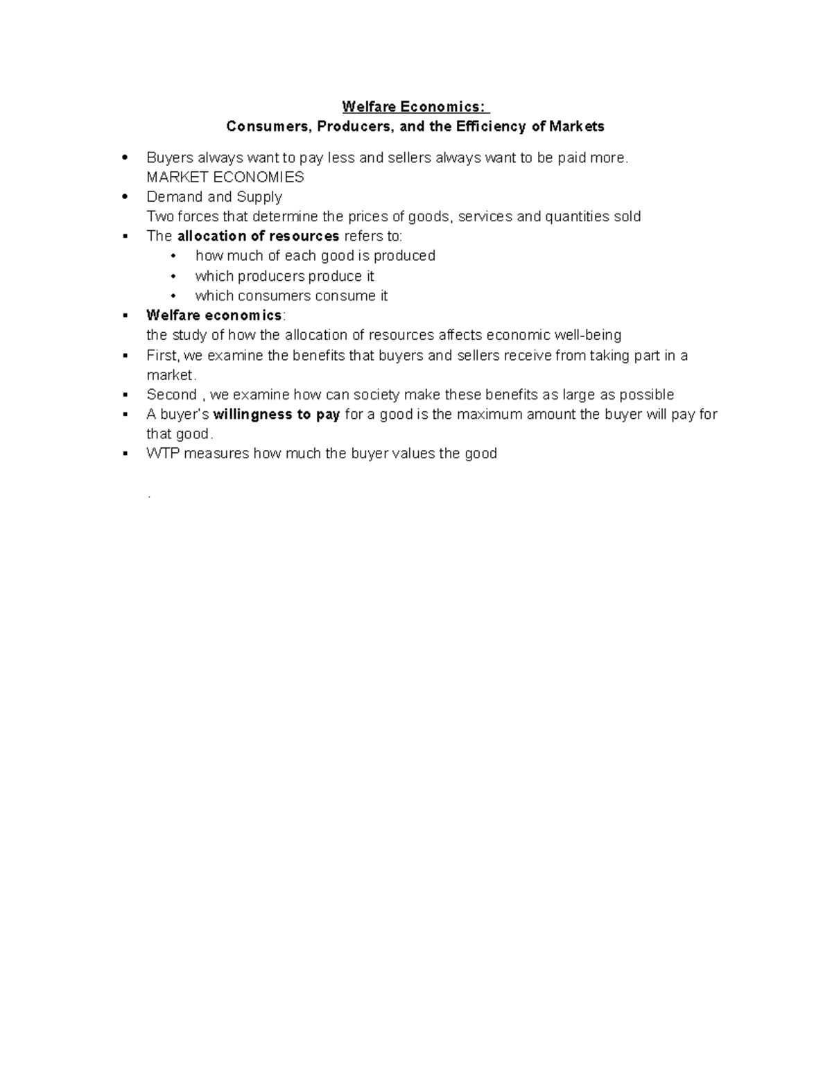 Welfare Economics - Welfare Economics: Consumers, Producers, and the ...