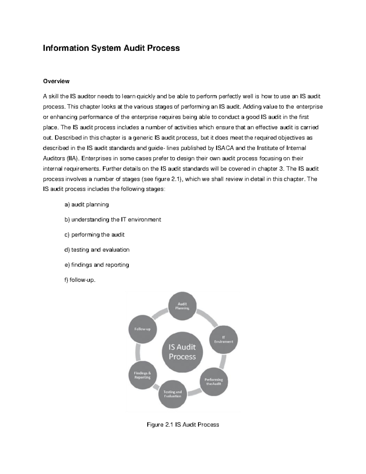 2 - Lecture notes 1 - Information System Audit Process Overview A skill ...
