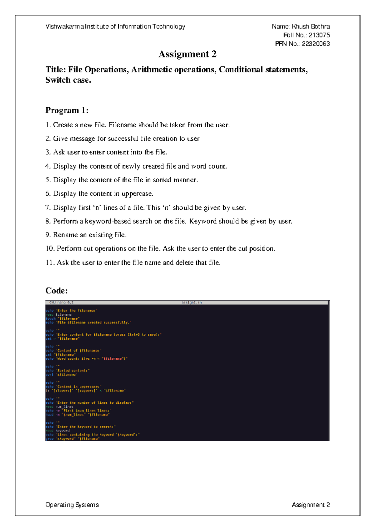 Os Assignment 2 213075 Na Na Na Vishwakarma Institute Of