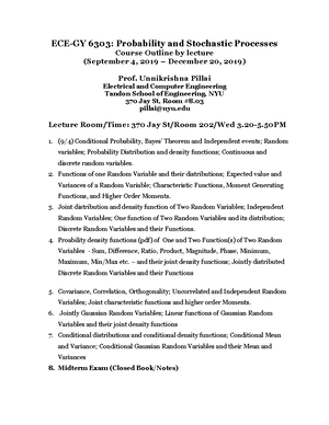 Hw1 Prob - Probabillity Homework 1 - Probability and Stochastic Processes (ECE 6303) September19 ...