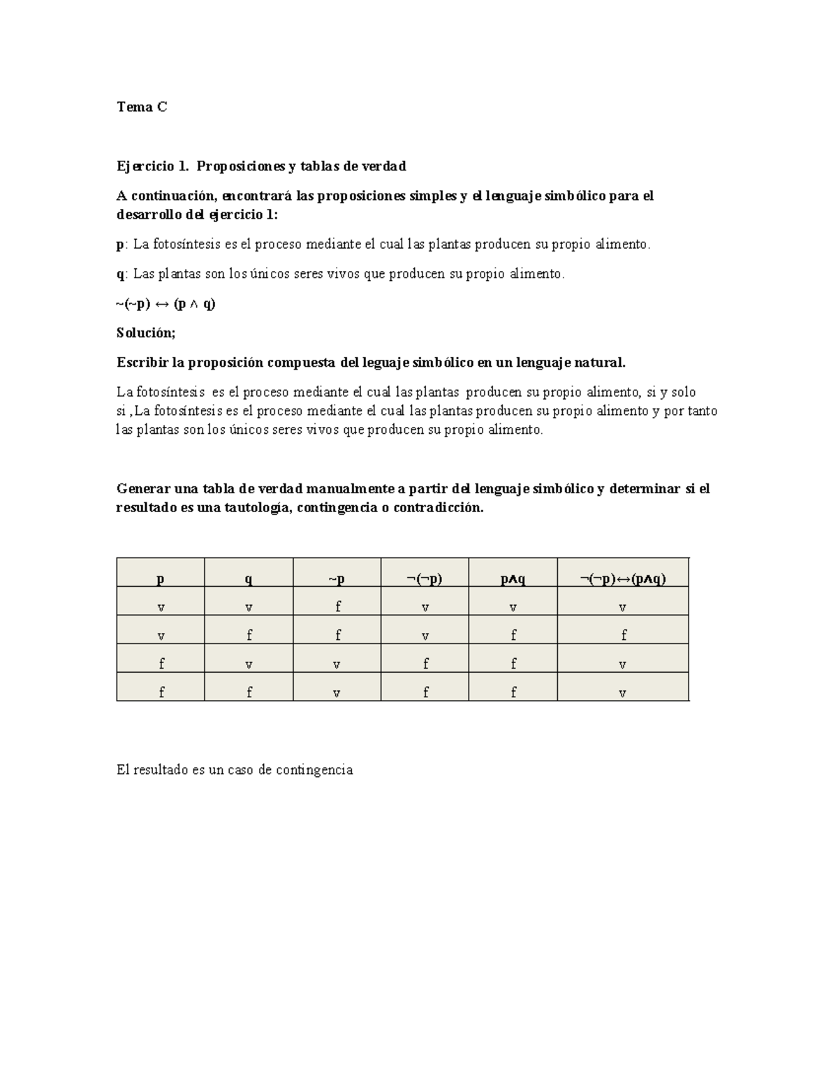 5312. tablas de la verdad y lógica letra c - Tema C Ejercicio 1. Proposiciones y tablas de ...