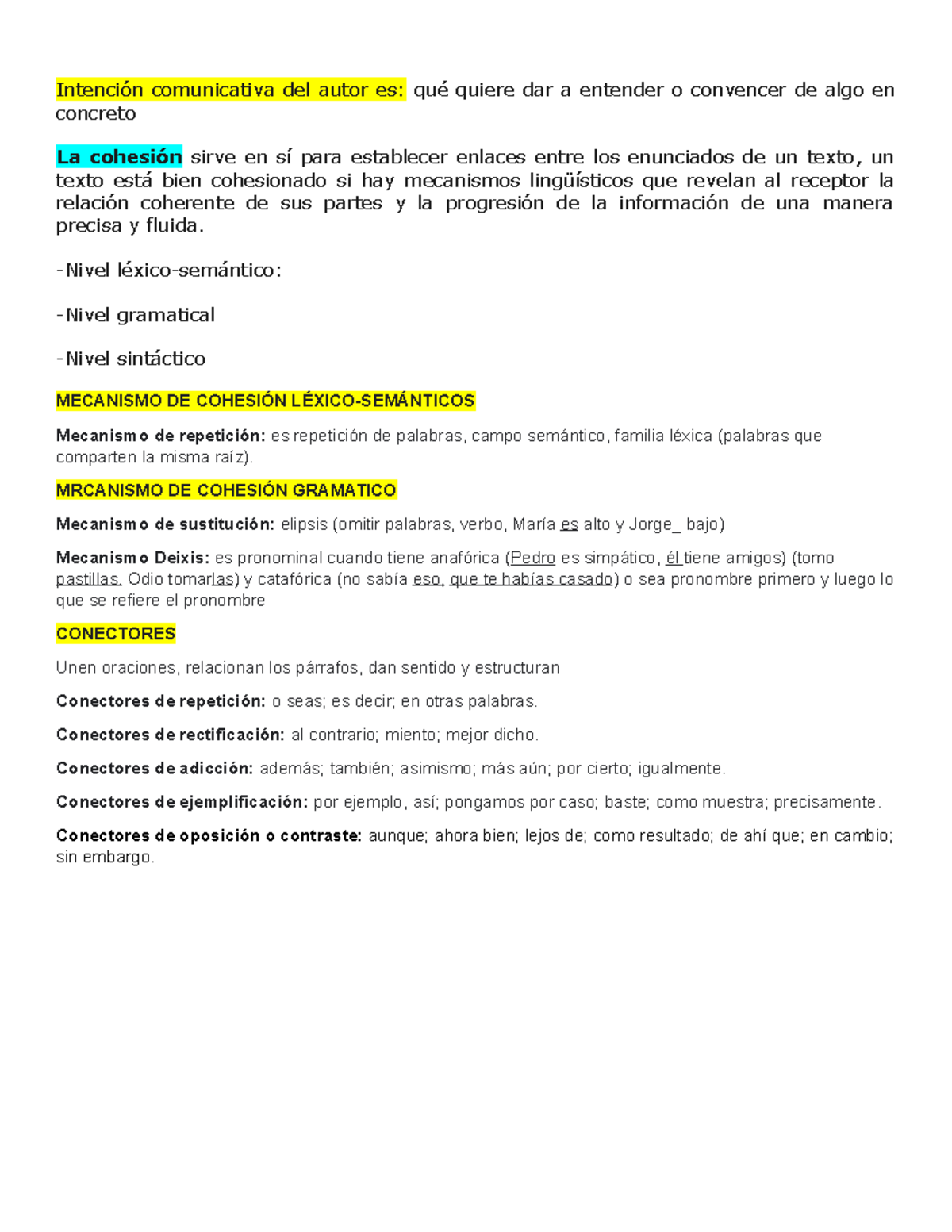 Notas de lengua castellana - Intención comunicativa del autor es: qué ...