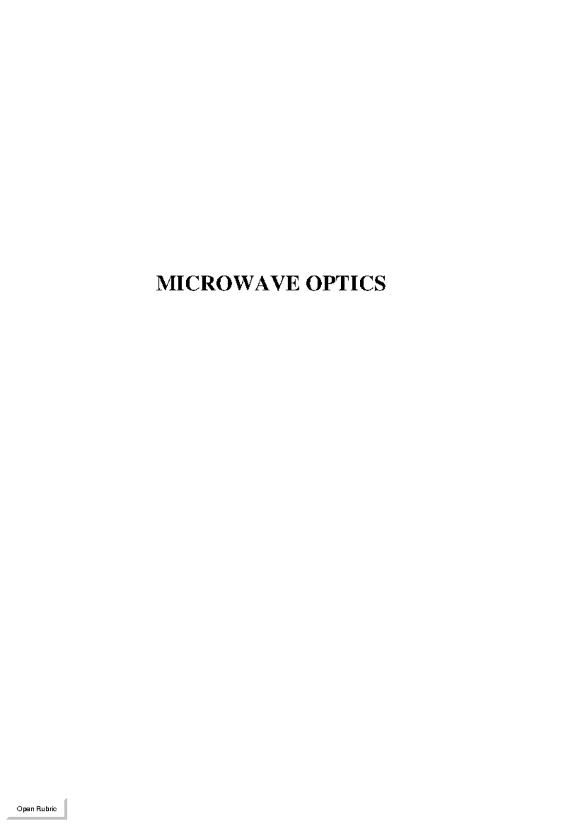 Microwave Optics c84bbc5beaf89eeaa0d7244647 ba7685 (1) - MICROWAVE OPTICS EXPERIMENT MICROWAVE ...
