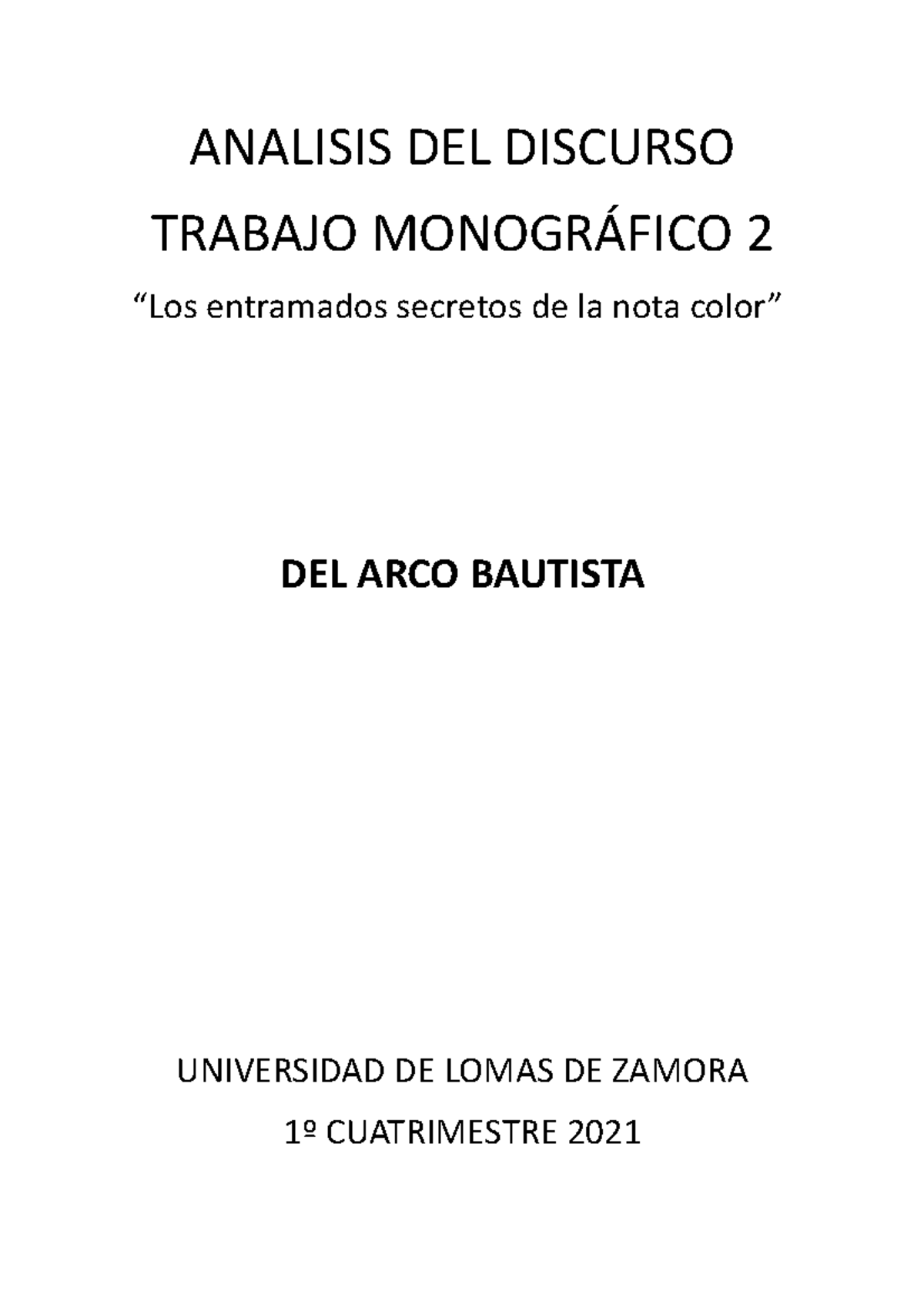 TM1 DEL ARCO Bautista - fhfgh - ANALISIS DEL DISCURSO TRABAJO ...